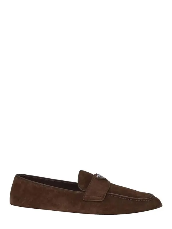 Prada Soft Suede Loafers - Brown