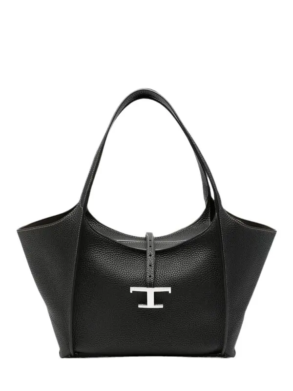 TOD'S Leather T Timeless Shopping Bag - Black