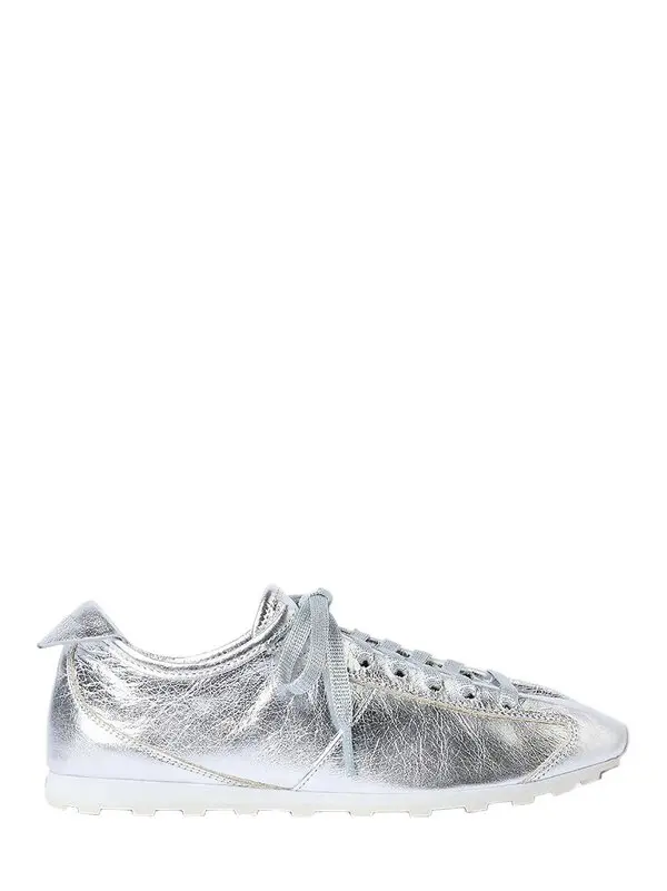 Jacquemus Le Tennis Metallic Leather Sneakers - Silver
