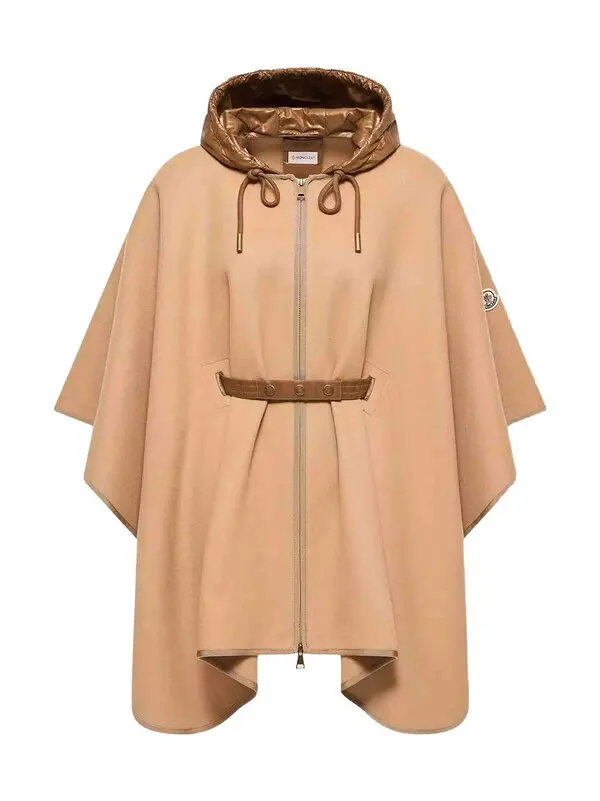 Moncler Padded Wool Blend Cape - Multicolor