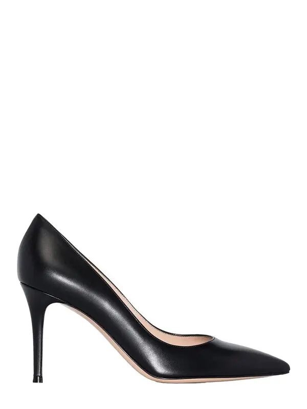 GIANVITO ROSSI Leather Decollete Pumps - Black