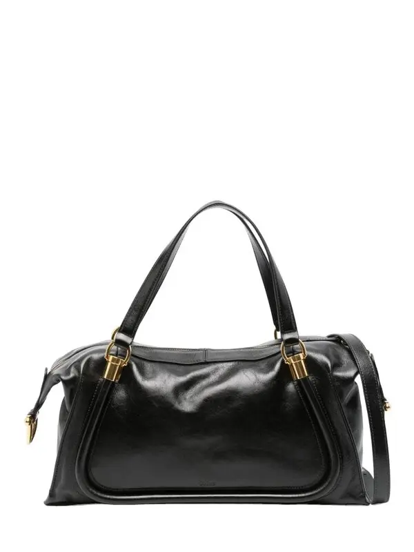 Chloé Calf Leather Glossed Shoulder Bag - Black