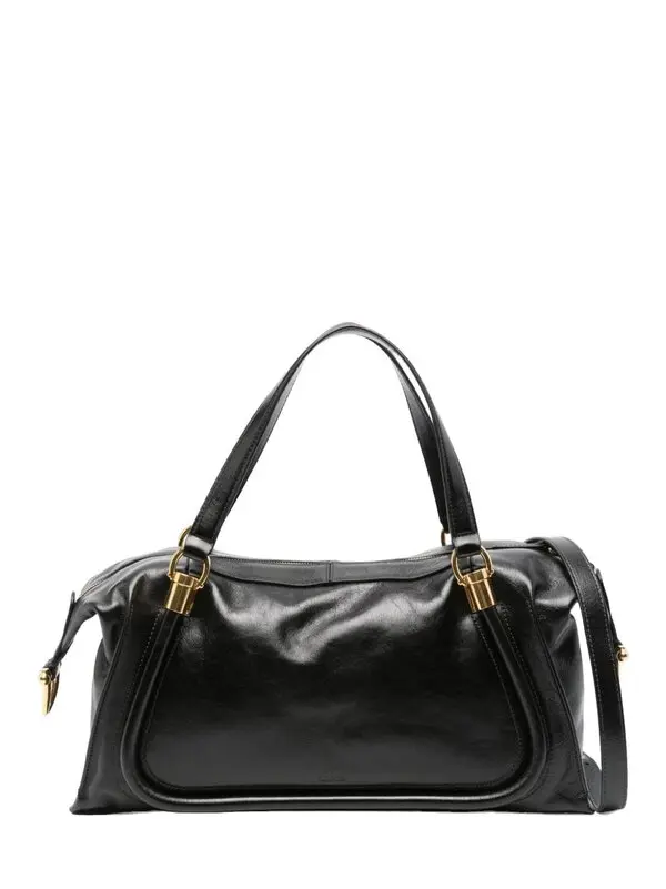 Chloé Calf Leather Glossed Shoulder Bag - Black