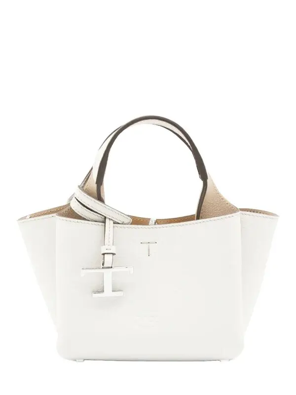 TOD'S Micro Leather Bag With Removable Shoulder Strap - White