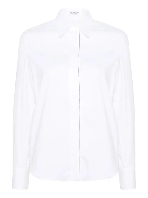 Brunello Cucinelli Stretch Cotton Poplin Shirt - White