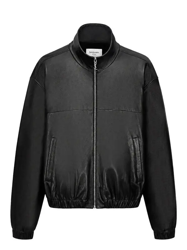 Saint Laurent Cassandre Jacket In Lambskin - Black