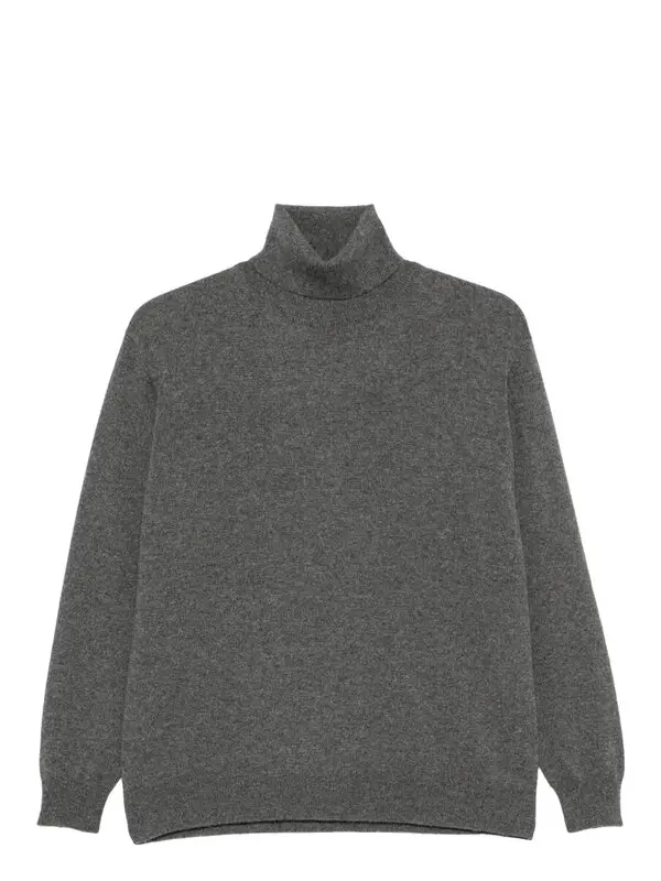 Brunello Cucinelli Cashmere Turtleneck Sweater With Monili - Gray