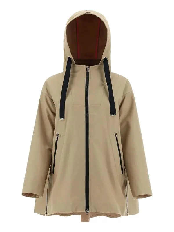 Herno Flared Hooded Jacket - Brown
