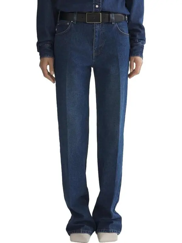 MUGLER Straight Leg Trousers - Blue