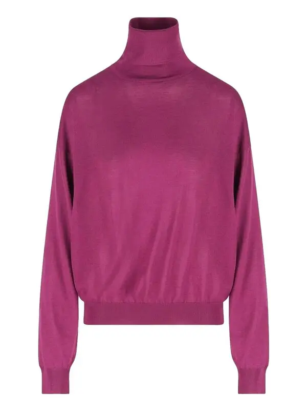 Saint Laurent Roll-neck Wool Sweater - Multicolor