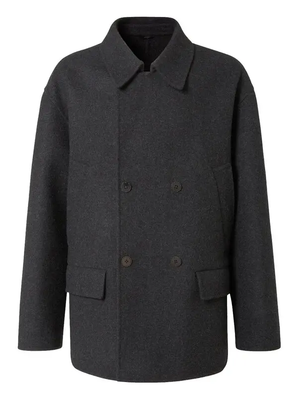 Fendi Wool Double-breasted Pea Coat - Gray
