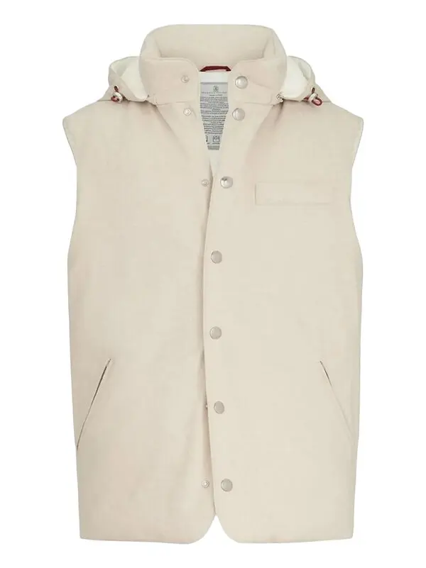 Brunello Cucinelli Bonded Wool Flannel Down Vest - Multicolor
