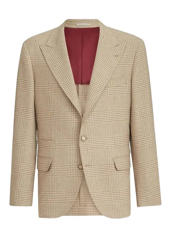Brunello Cucinelli Cashmere Blend Checked Single-breasted Blazer - Multicolor