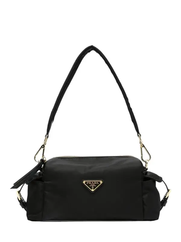 Prada Borsa Explore Small In Re-nylon E Pelle - Black
