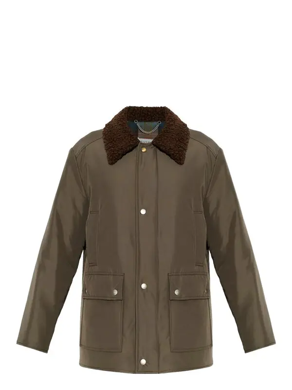 MAISON MARGIELA Jacket With Shearling Collar - Green