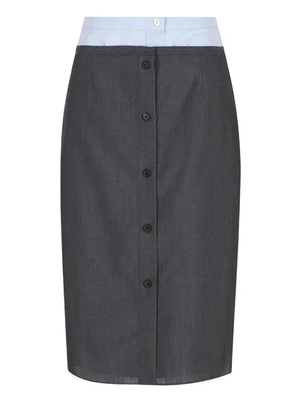 Prada Gonna Midi Con Bottoni - Gray