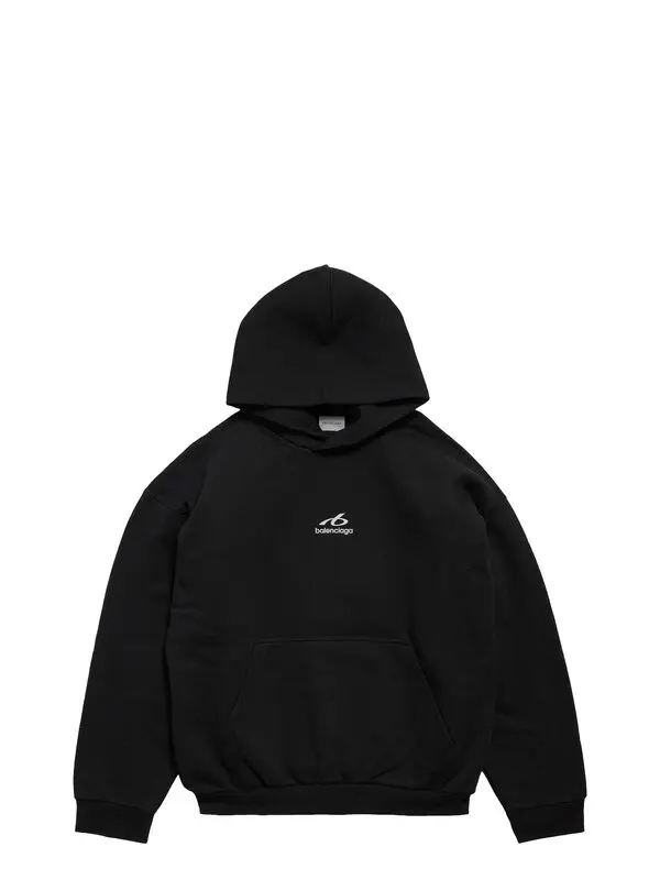 Balenciaga Bodies Medium Fit Hoodie In Dry Fleece - Black