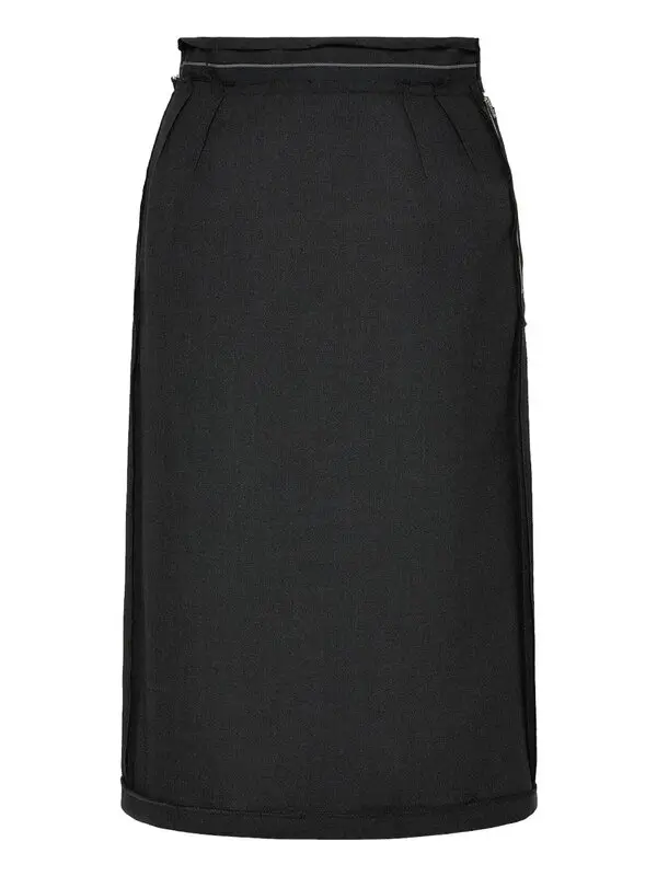 MAISON MARGIELA Reversed Wool Midi Skirt - Gray
