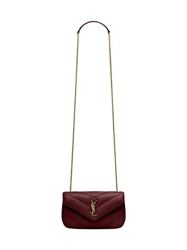 Saint Laurent Loulou Mini Lambskin Bag - Red