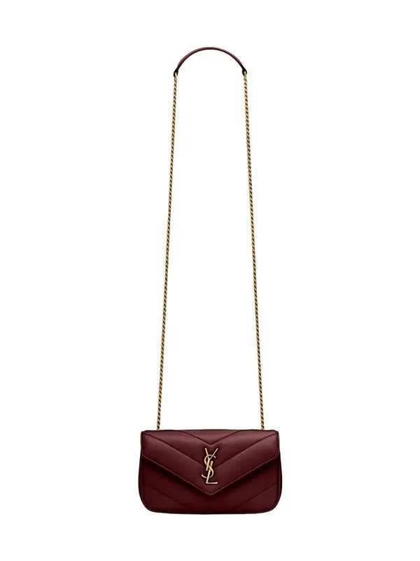 Saint Laurent Loulou Mini Lambskin Bag - Red