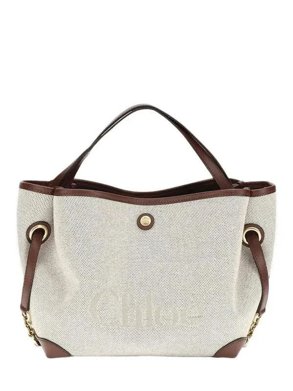 Chloé Small Clover Double Carry Bag In Canvas - Multicolor