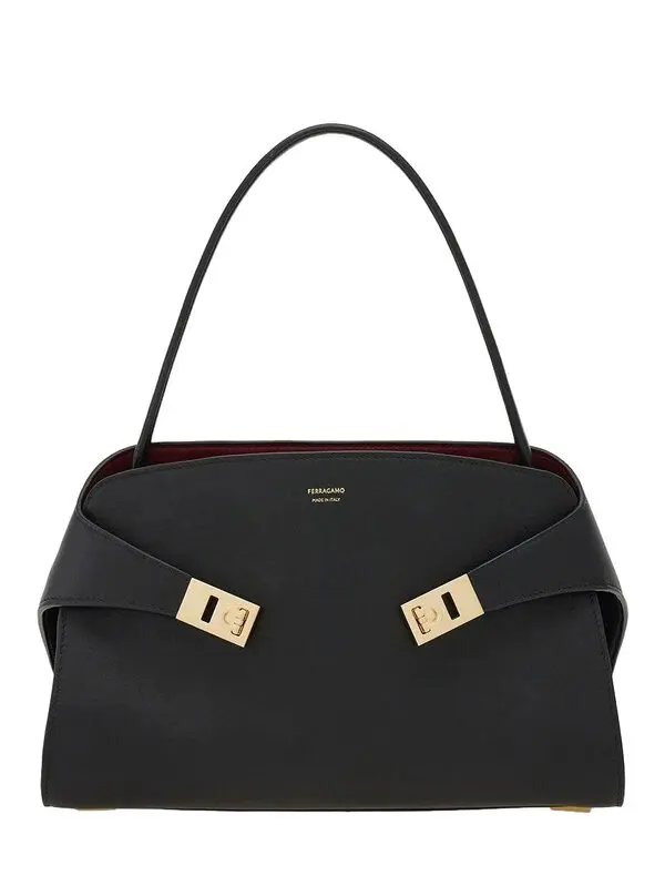 FERRAGAMO Hug Soft Shoulder Bag - Black