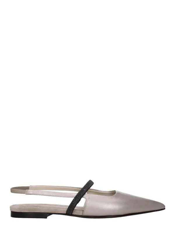 Brunello Cucinelli Leather Flats - Cream