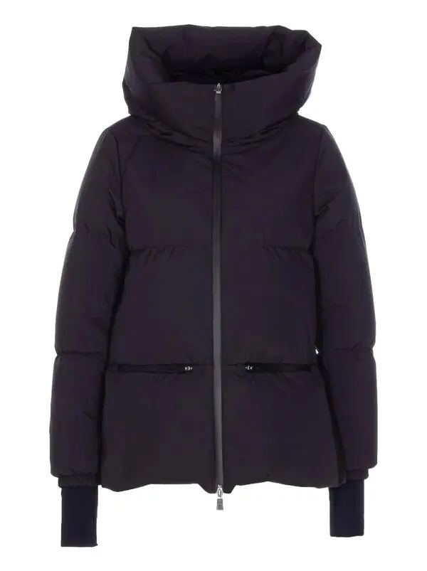 Herno 2layers Hooded Short Down Jacket - Black