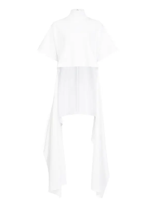 Alaïa Asymmetrical Mock Neck Blouse - White