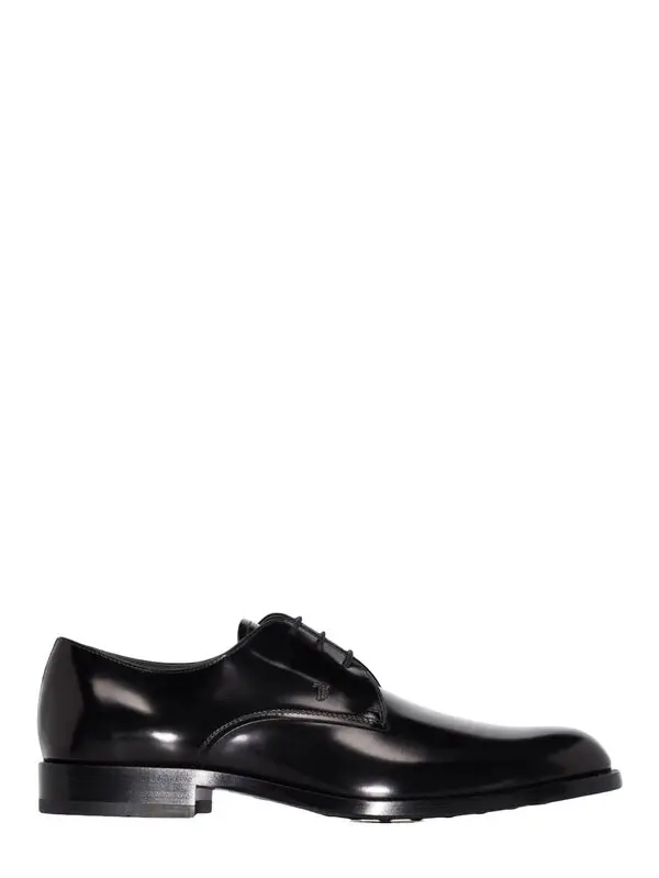 TOD'S Glossed Leather Derby Shoes - Black