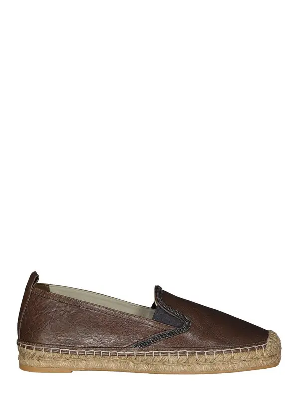 Brunello Cucinelli Leather Espadrilles - Brown