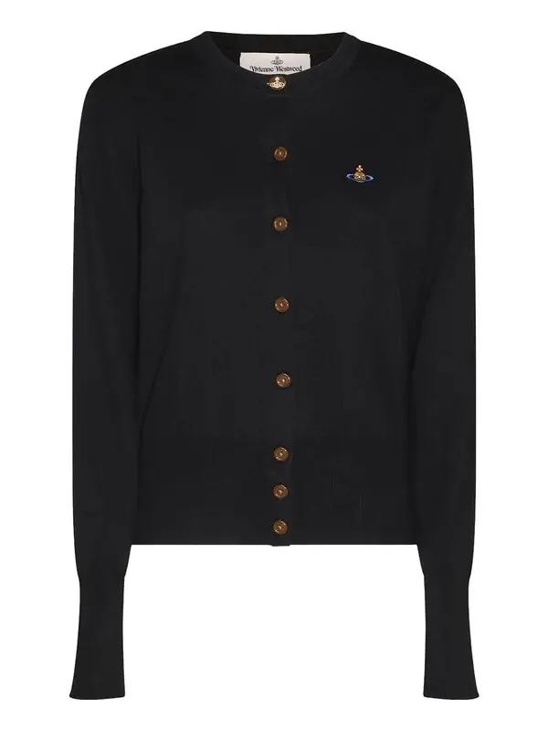 VIVIENNE WESTWOOD Bea Ribbed-knit Cardigan - Black