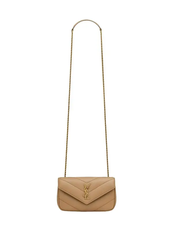 Saint Laurent Loulou Mini Bag In Lambskin - Brown