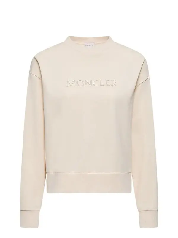 Moncler Embroidered Logo Sweatshirt - Cream