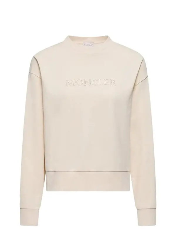 Moncler Embroidered Logo Sweatshirt - Cream