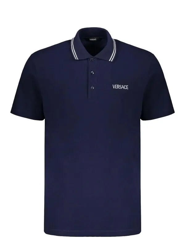 Versace Cotton Polo Shirt - Blue