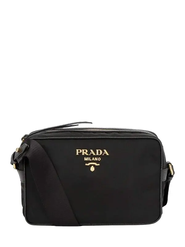Prada Nylon Logo Camera Bag - Black