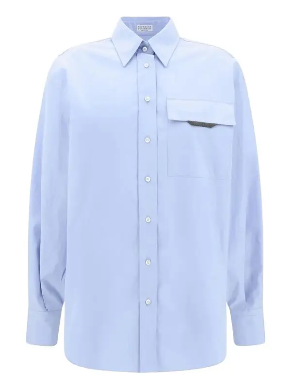Brunello Cucinelli Embellished Shirt - Blue