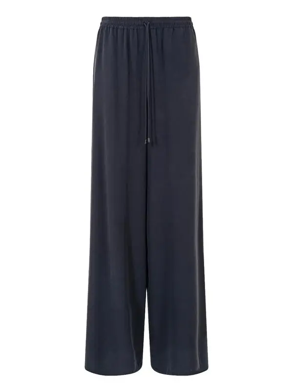 Max Mara Wide-fit Washed Silk Trousers - Blue