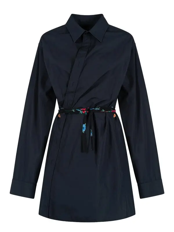 Balenciaga Wrap Shirt Dress - Black