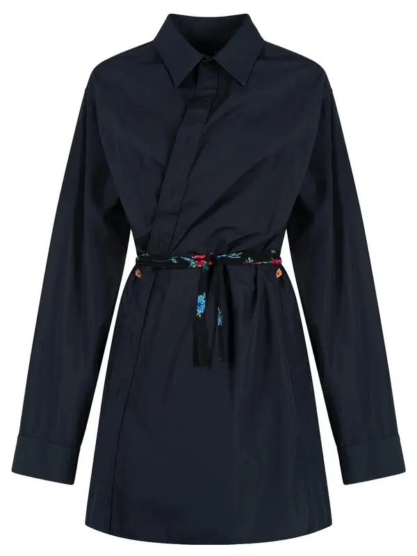 Balenciaga Wrap Shirt Dress - Black