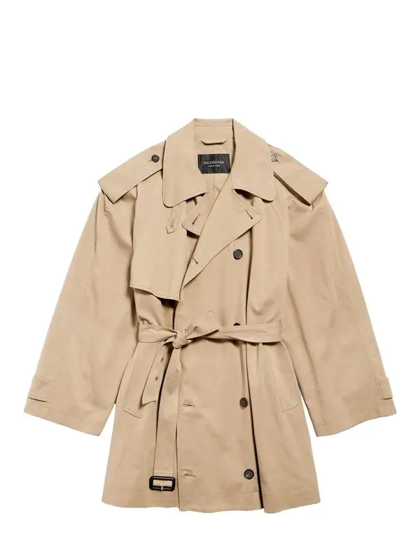 Balenciaga Cropped Trench - Multicolor