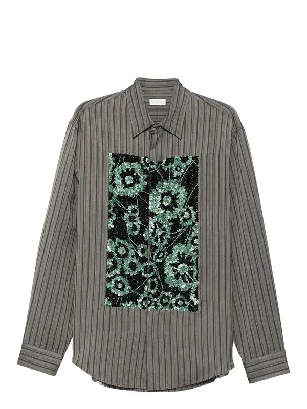 Dries Van Noten Caper Emb Shirt - Gray