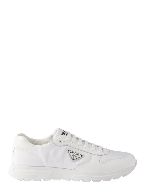 Prada Prax 01 Re-nylon And Brushed Leather Sneakers - White