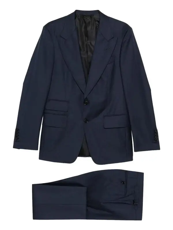 TOM FORD Shelton Single-breasted Wool Suit - Blue
