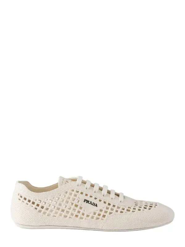 Prada Crochet Laced Sneakers - White