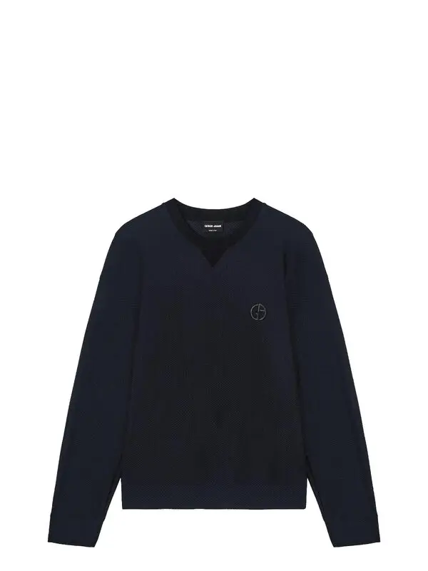 Giorgio Armani Technical Waffle Sweatshirt - Black