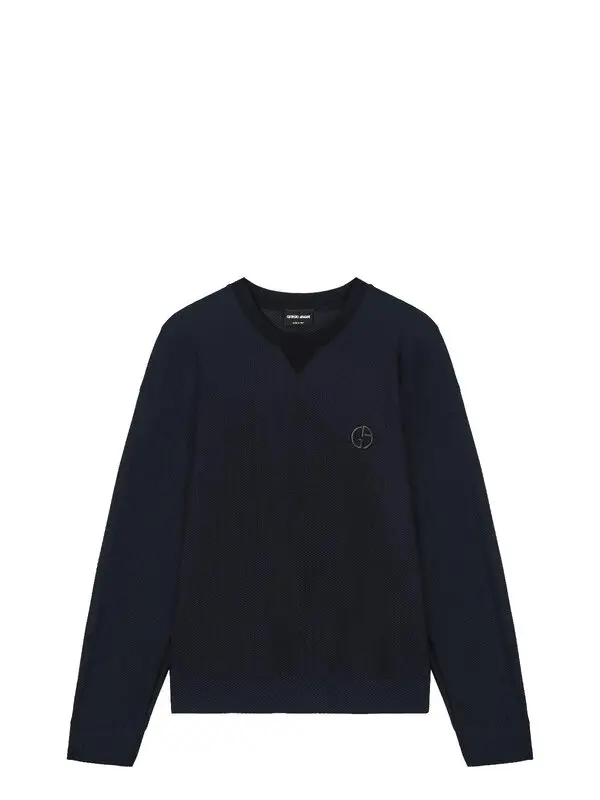 Giorgio Armani Technical Waffle Sweatshirt - Black