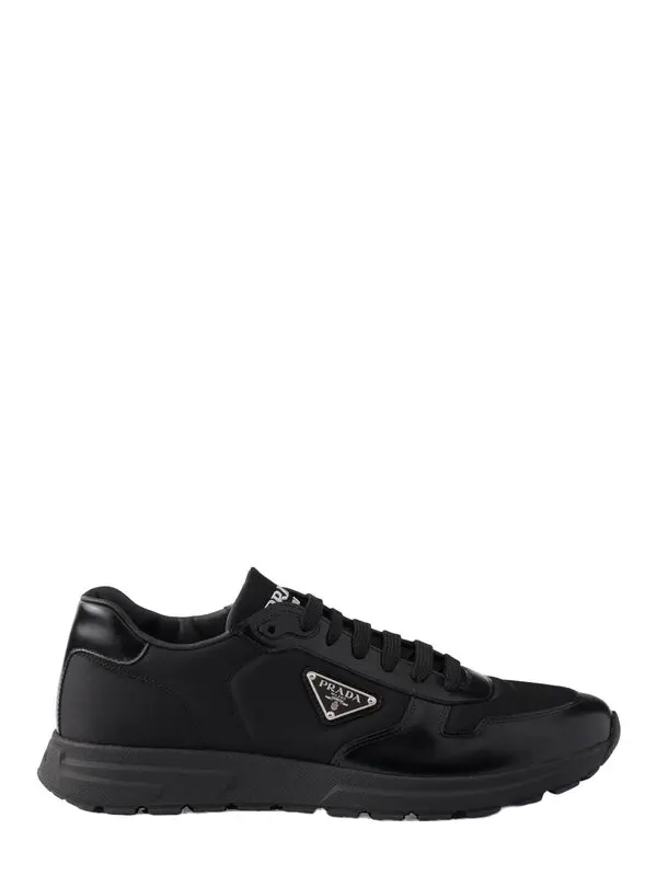 Prada Prax 01 Re-nylon And Brushed Leather Sneakers - Black