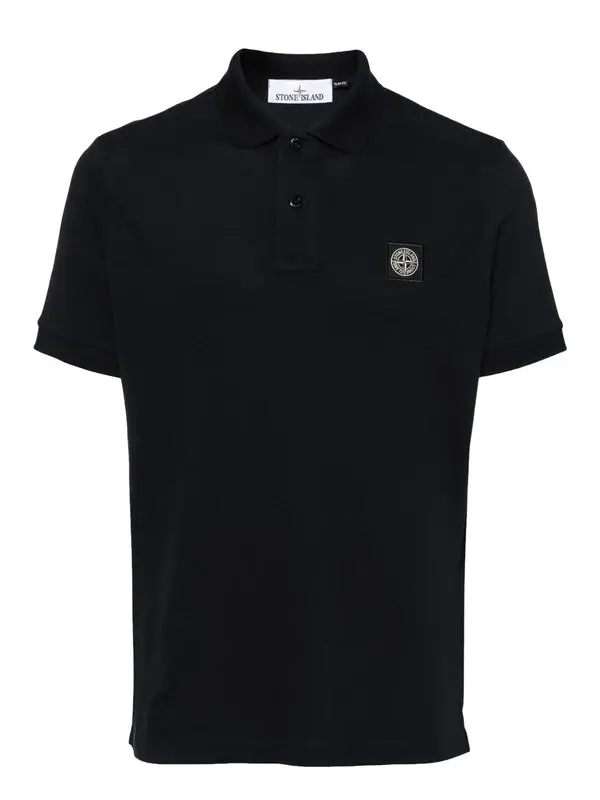 Stone Island Slim Fit Cotton Piqué Polo Shirt - Blue